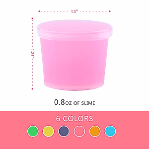 inksbui 24 Pack Glow in The Dark Slime, Party Favors Slime, Crystal Galaxy Slime kit with Multi Colors - Blue, Pink, Yellow, Green, Orange and Purple Color, Birthday Gifts for Kids Girl and Boys