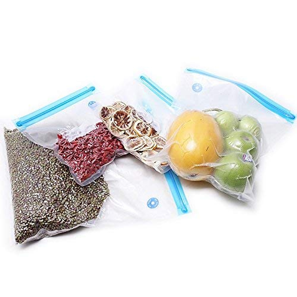 FOYO Gallon Size Vacuum Zipper Bags, Vacuum Food Sealer Bags Food Storage Reusable Bags with Double-layer Zippers Designed, BPA free, Set of 18