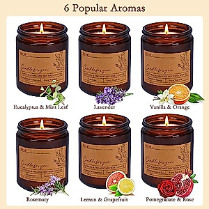 Fixwal 6 Pack Strong Scented Candles Gift Set, 42oz Candles for Home Scented Aromatherapy Soy Wax Glass Jar Candles