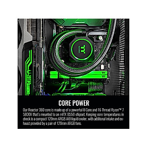 Thermaltake Reactor 380 Liquid-Cooled PC (AMD Ryzen 7 5800X, RTX 3080, 16GB 3600Mhz DDR4 RGB ToughRAM, Seagate FireCuda 520 NVMe 1TB, WiFi, Win 10 Home) Gaming Desktop Computer TW1B-B550-R38-LCS