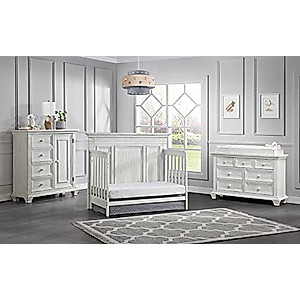 Oxford Baby Weston 4-in-1 Convertible Crib, Vintage White, GreenGuard Gold Certified
