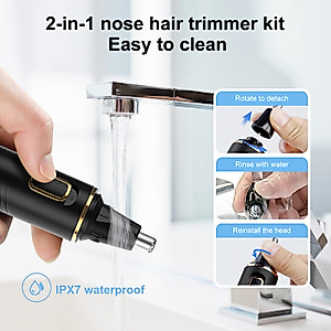 XOOMRSCP Nose Hair Trimmer for Men, 2024 Painless USB Rechargeable Nose Hair Trimmer, Ear and Nose Hair Trimmer for Men, Professional Facial Hair Trimmer with IPX7 Waterproof Dual Edge Blades