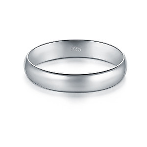 BORUO Silver Ring – 925 Pure Sterling Silver Ring - Sterling Silver Rings for Women – Elegant Silver Band Rings For Women and Men - Gifts for Special Occasions 4mm Ring Size 9
