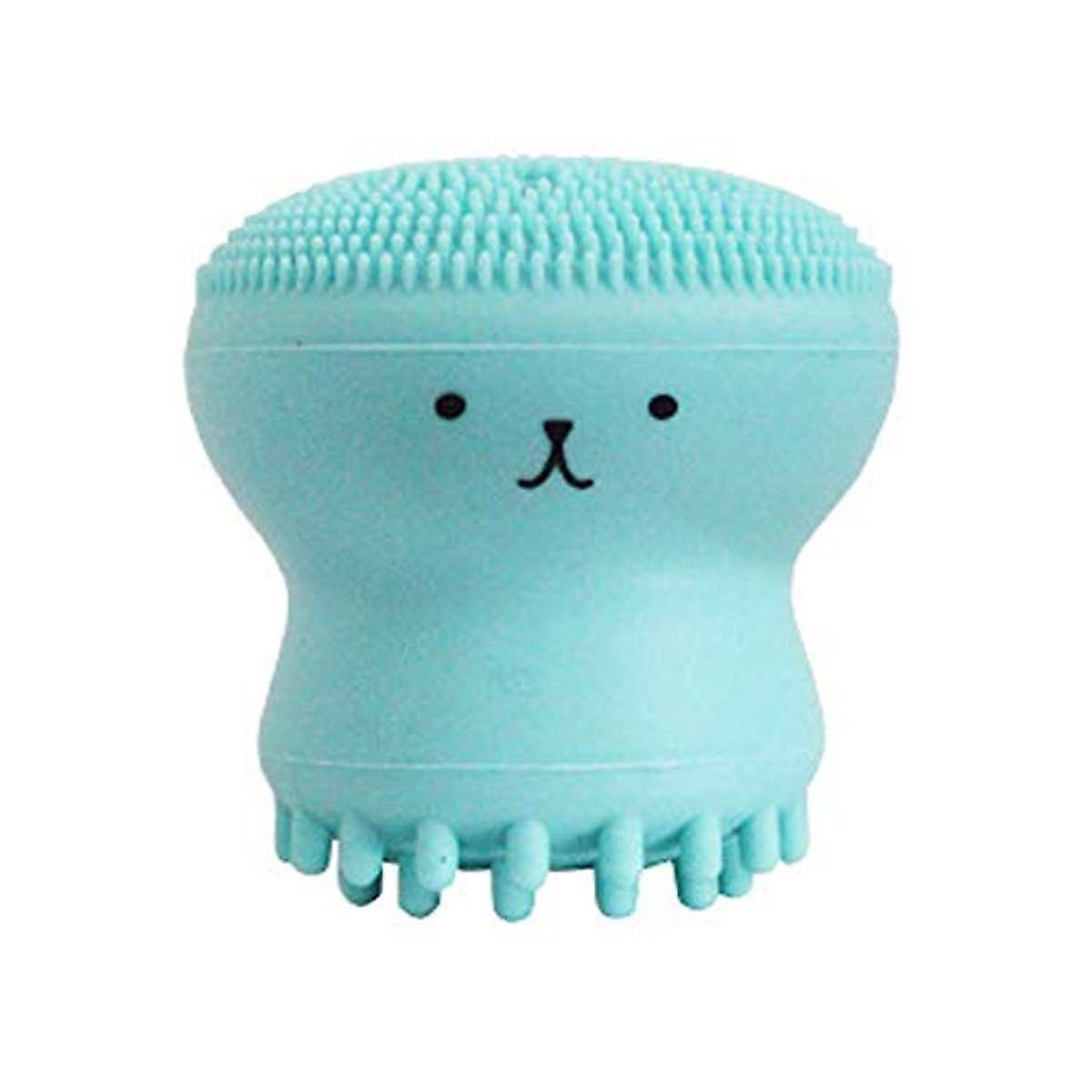 MIPPER Cute Little Octopus Silicone Face Cleansing Brush Facial Scrubber for Deep Cleaning,Exfoliating,Makeup Remover,Massage (1pc,green)