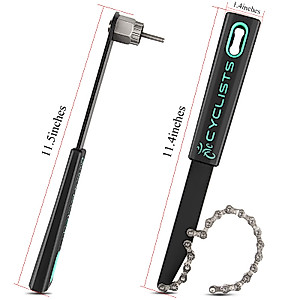 cyclists Cassette Removal Tool Sets - Chain Whip & Lock Ring Tool for Shimano HG Cassette/Freewheel Install Removal MTB Road Bike 7 8 9 10 11 Speed (Black)