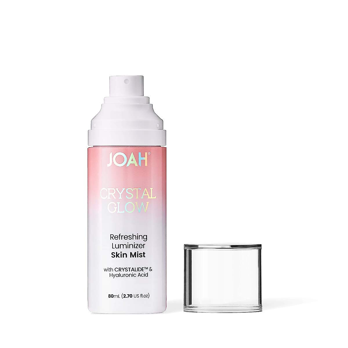 JOAH Face Mist Crystal Glow Refreshing Facial Spray Luminizer with Hyaluronic Acid, Hibiscus Extract and, Peptides, Prep Refresh & Set Makeup, Korean Skin Care, 2.7 Oz