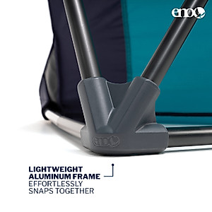 ENO Lounger GL Chair - Portable Camping Chair with Lightweight Frame & Comfortable Chair Cushions - Lounge Chair for Hiking, Camping, or The Beach - Navy/Seafoam