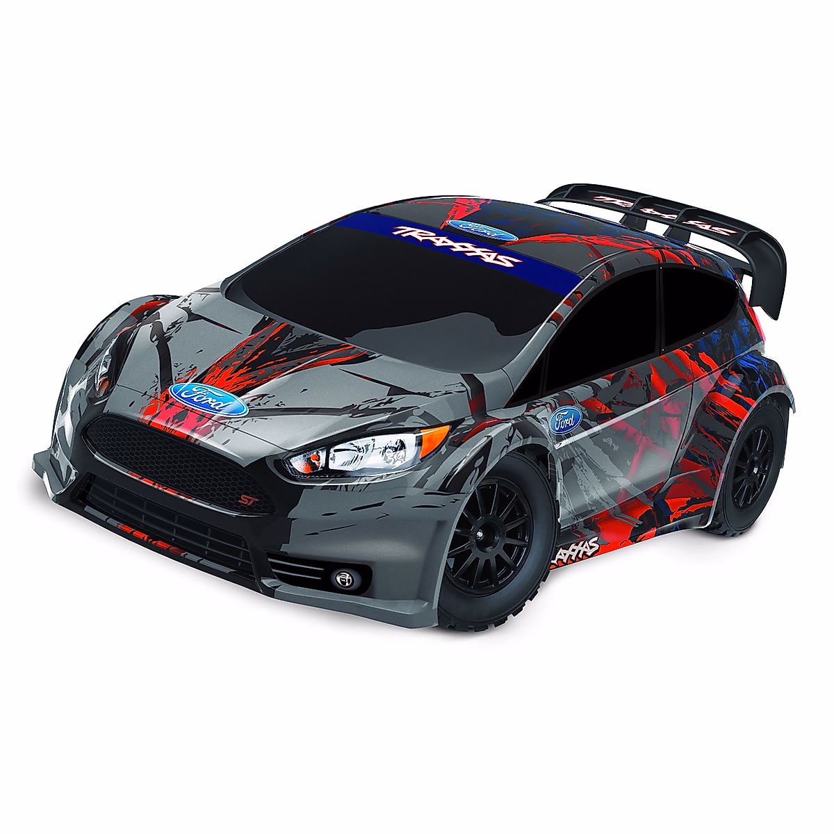 Traxxas 1/10 Scale Remote Control Awd Ford Fiesta ST Rally Race Car with TQ 2.4GHz Radio