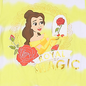 Disney Beauty and The Beast Belle Girls Short Sleeve T-Shirt for Toddler and Big Kids Yellow