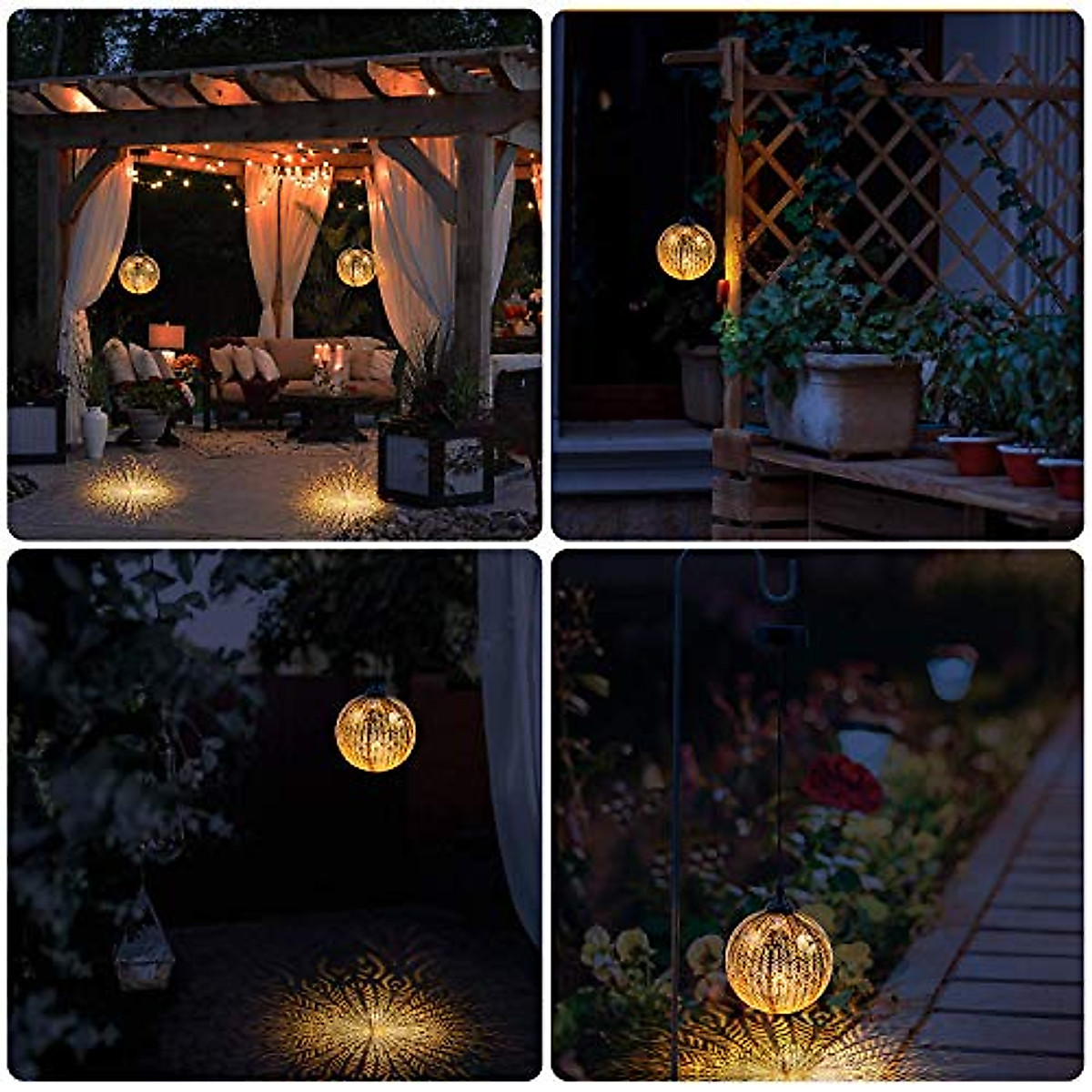 4 Pack Solar Lanterns Outdoor Waterproof Decorations for Patio Garden Decor