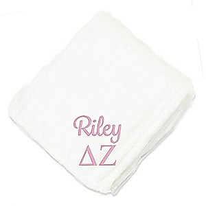 Go Greek Chic Customized Delta Zeta Embroidered Throw Blanket