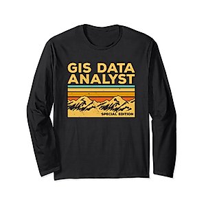 Vintage GIS Data Analyst Geographic Information System Long Sleeve T-Shirt