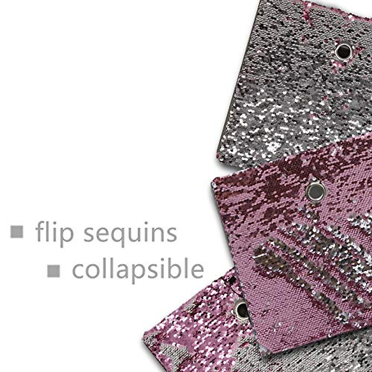 Kids Foldable Storage Bins[4-Pack], Decorative Square Storage Box set, Collapsible Storage Cubs with Flip Sequins, Organizer Basket for Toys, Gifts,Home, Nersury (11″x10.5″x10.5″,Pink/Silver) (4)