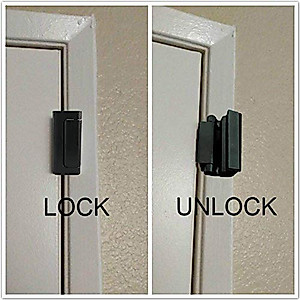 TOYFUL 2 Pack Door Reinforcement Locks with 8 Screws, Home Security Door Lock for Toddler, Childproof Door Lock Night Lock Withstand 800 Lbs Black