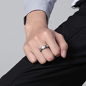 SSZYU Star Moon with Zircon Stainless Steel Inspirational Ring for Women Be Stronger Than The Storm Graduation Mantra Inspirational Rotating Rings Spinner Ring Star Moon Ring Gold Plated Size 6