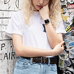 amBand Compatible for Apple Watch Clear Band 41mm 40mm 38mm with Case, Women Cute Girl Crystal Sport Clear Jelly Protective Cover Bumper with Strap for iWatch Series SE 9 8 7 6 5 4 3 2 1 Transparent