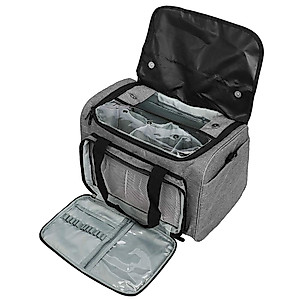 Kani Knitting Bag, Knitting Wool Yarn Tote Storage Bag with Shoulder Strap and Inner Divider for Wool, Needles, Yarn, Crochet Hooks, Knitting and Accessories Storage, No Accessories Included (Grey)