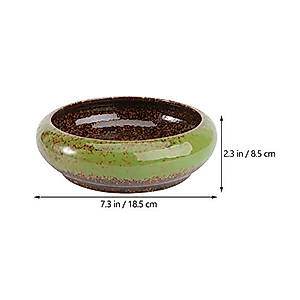 1PC Retro Large Round Succulent Planter Pots Hydroponic Ceramic Vessel with Hole Bonsai Planter Bowl Plant Container
