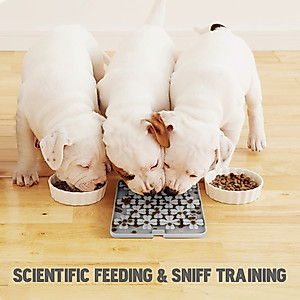 Coomazy Silicone Snuffle Mat for Dogs, Interactive Sniff Feeding Training Mat for Puppy, Helps with Stress Relief, Foraging Skills, Brain Stimulation and Boredom, Grey