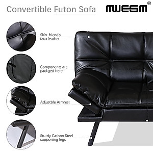 MUUEGM Futon Sofa Bed Couch Sleeper Memory Foam Convertible Futon Couch Bed,Modern Futon Folding Love Seat Sofa for Living Room,Compact Space,Apartment,Office,Dorm,Bonus,71" Dx33 Wx31.5 H,Grey