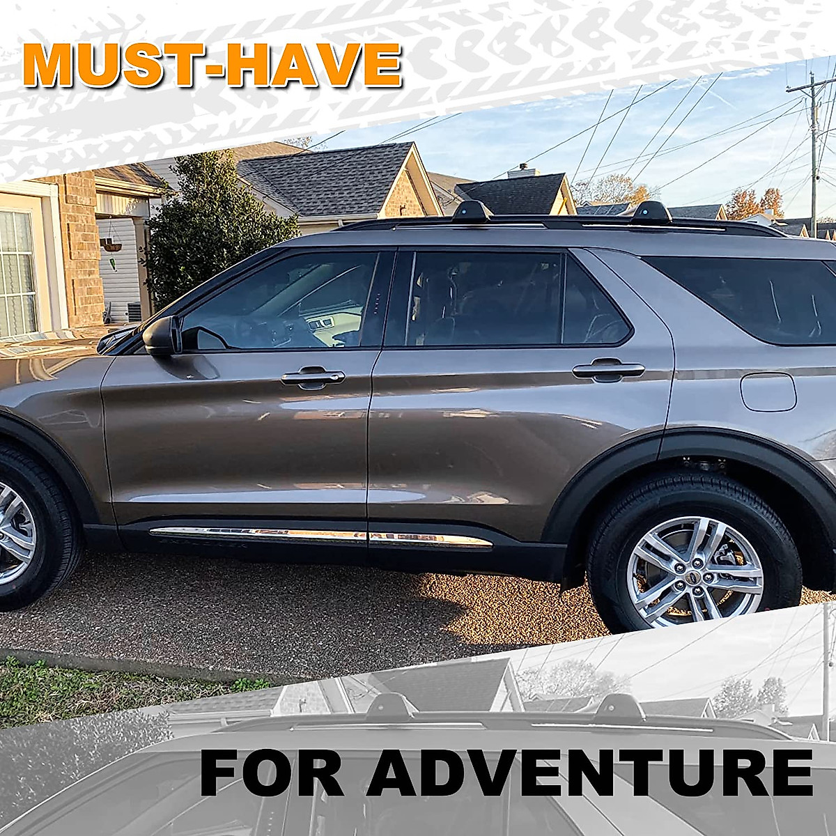 Snailfly Crossbars Customized Fit for 2020-2024 Ford Explorer Adjustable Cross Bars Roof Racks with Lock