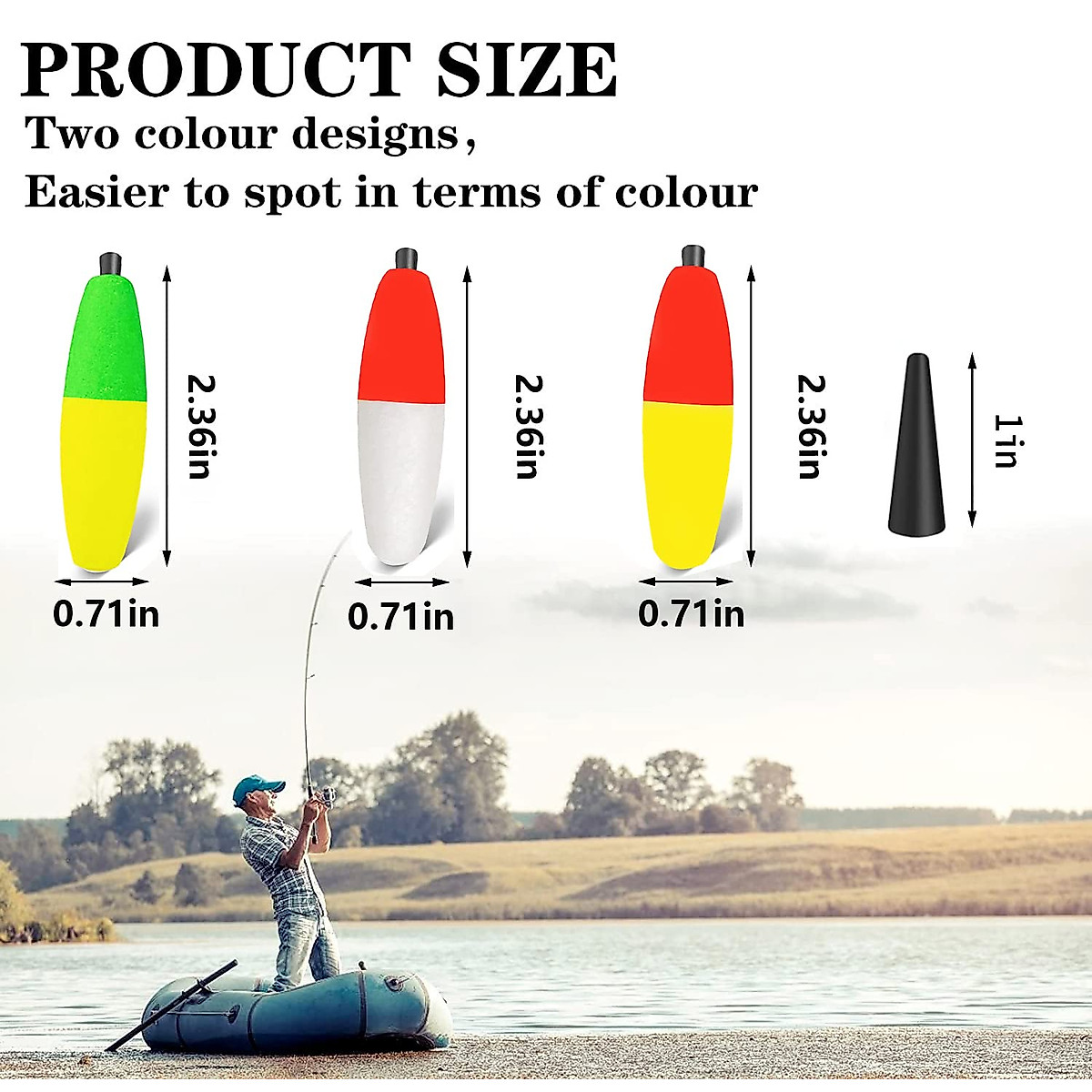 Yonihawk Foam Cigar Peg Floats,Fishing Corks Slip Bobbers Santee Float for Catfish Crappie