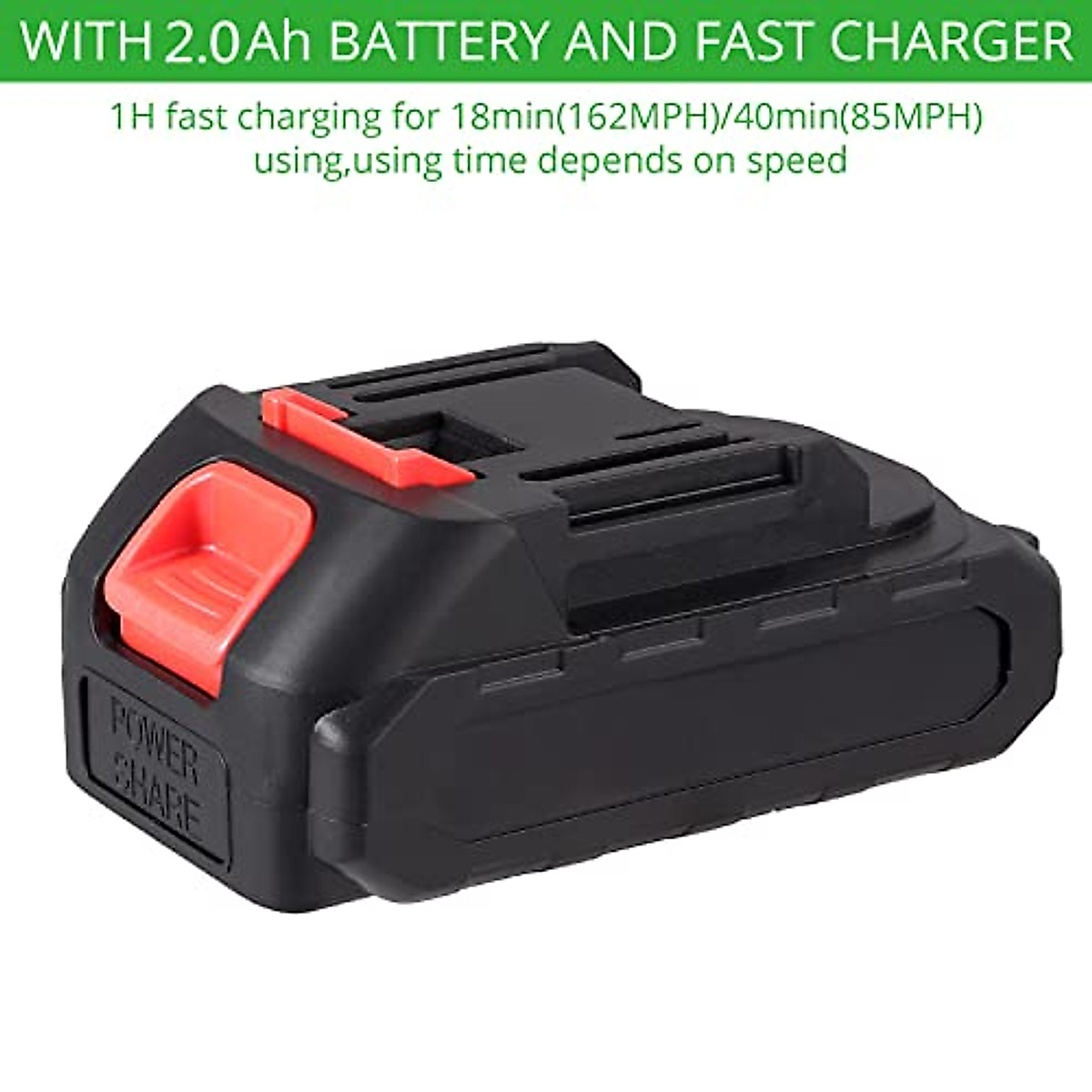 21V Cordless Leaf Blower, GARLLEN Electric Leaf Blower, Variable-Speed Lightweight Leaf Blower with 2.0Ah Battery, Fast Charger and 2 Section Tubes, for Patio, Yard, Leaf/Dust Blowing