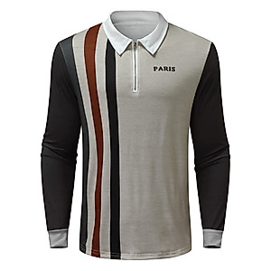 Fuzzy Bedroom Slipper Men's Casual Top Shirts Zipper Turn-Down Collar Top Blouse Printed Long Sleeve T Shirt Dress Men Brown