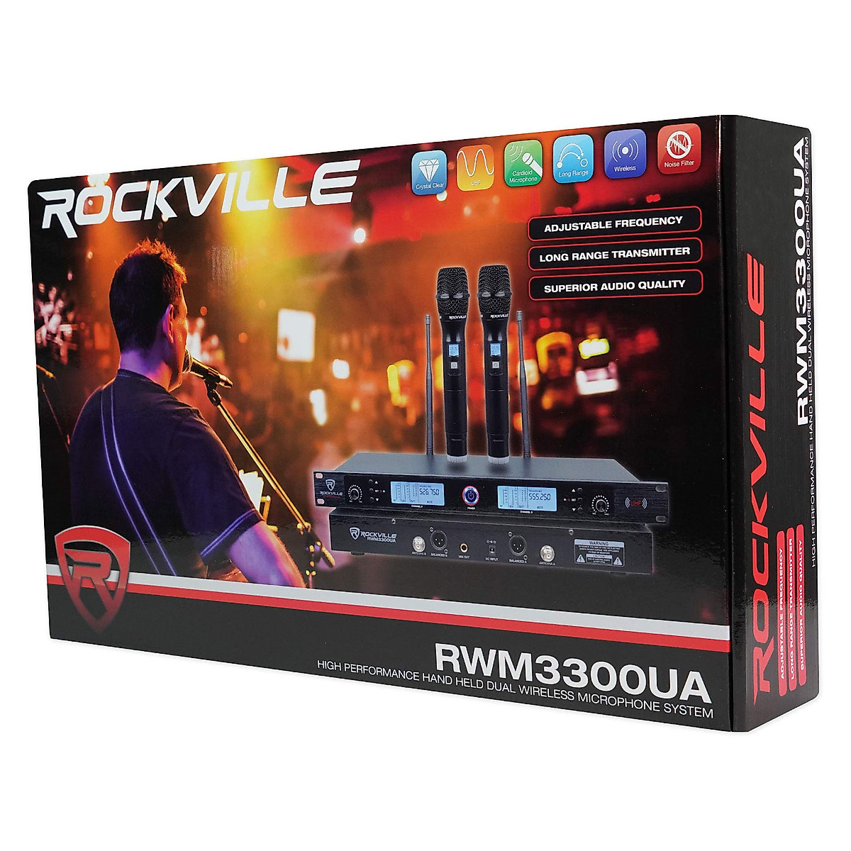 RockvilIe RWM3300UA Dual Handheld Microphones for Church Sound Systems