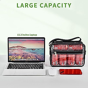 MAY TREE Clear Crossbody Bag Stadium Approved Clear Messenger Bag Suitable for Work, Travel, Concert and Sport Event