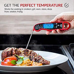 Vulter | Gift Box Digital Instant Read BBQ Food Thermometer | Unique Christmas, Halloween, Birthday, Gifts for Mom, Men, Woman who has Everything | Red