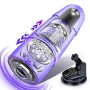 Automatic Male Masturbator, Sex Toy Male Masturbators Cup with 7 Rotating & 3 Thrusting Modes, 3D Realistic Electric Pocket Pussy Sex Toys for Men, Male Sex Toys with Suction Base