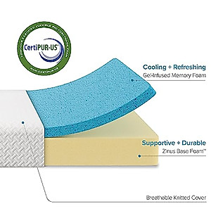 ZINUS 8 Inch Green Tea Cool Feel Memory Foam Mattress, Queen, Mattress in A Box with Compact WONDERBOX Packaging, CertiPUR-US Certified