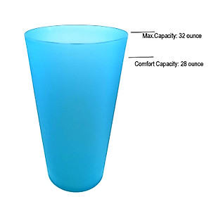 YUYUHUA Reusable Plastic Cups 32 oz - Large Plastic Cups Dishwasher Safe - BPA Free Plastic Tumblers Drinking Glasses set of 12 - Unbreakable Big Cup for Kitchen Party Camping Outdoor