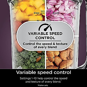 Ninja TB401 Detect Kitchen System Power Blender + Processor Pro, BlendSense Technology, Blender, Chopping & Smoothies, 1800 Peak Watts, 72 oz. Pitcher, 64 oz. Food Processor, 24 oz. To-Go Cup, Black