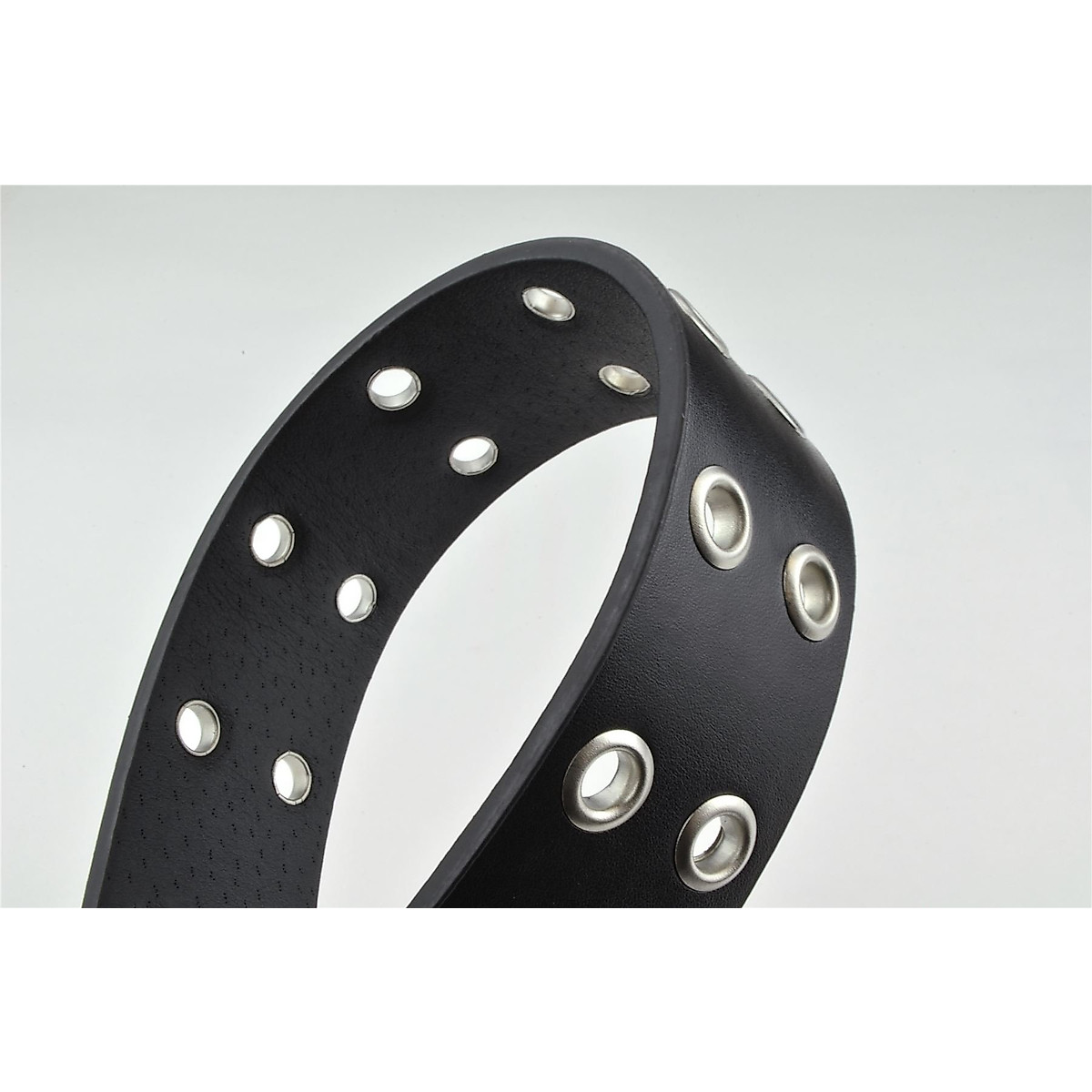 Belle Donne - Women's Double Grommet Leather Jeans Belt, White , Size Medium