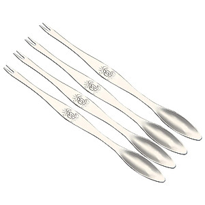 GSHLLO 6 Pcs Stainless Steel Lobster Crab Forks Picks Spoons Seafood Eating Utensils Tools Kitchen Gadgets Party Tableware