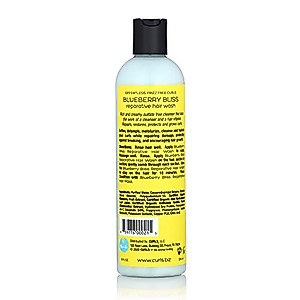 Curls Blueberry Bliss Reparative Hair Wash - 8 oz, Encourage Balanced Scalp, Rich and Creamy Sulfate-Free Cleanser, For Wavy, Curly, and Coily Hair Types