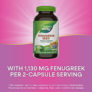 Nature's Way Fenugreek Seed, Traditional Lactation/Breastfeeding Support*, Non-GMO Project Verified, Vegan, 320 Capsules (Packaging May Vary)
