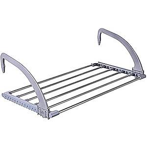 ZyHMW Clothes Airer Radiator Folding Airer Radiator Towel Holder Clothes Dryer Drying Rack Rail Install Onany Radiator in Any Room，Folding Airer (Color : Gray) (Color : Gray)