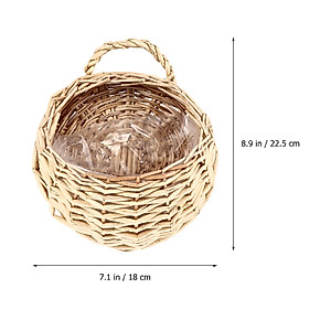 DOITOOL Wall Hanging Planter - Wicker Woven Wall Plant Holder Hanging Planters for Indoor Plants - Small Natural Hanging Plant Holder for Indoor Outdoor Home Decorations