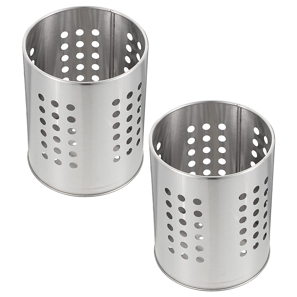 Cabilock 2pcs Stainless Steel Utensil Holder Flatware Holder Utensil Sink Caddy Drying Rack Cutlery Basket for Chopstick Spoon Fork Countertop