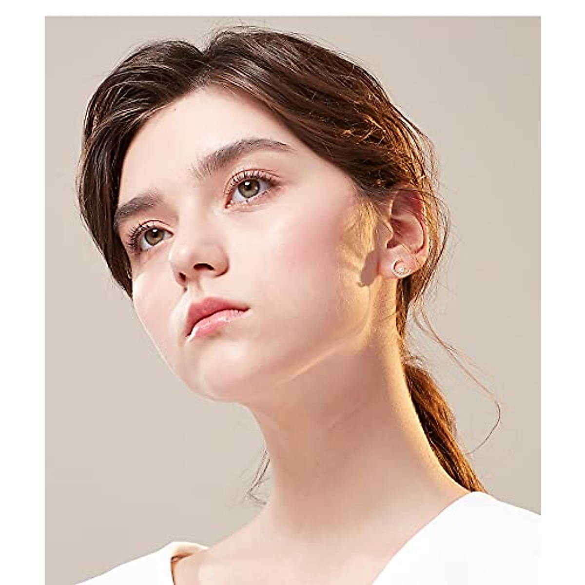 Golden Star Crescent Moon Stud Earrings S925 Silver Clear CZ Sun Ear Studs Piercing Earring Set for Women Girls