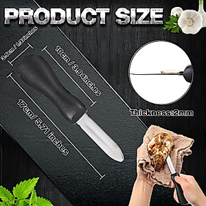 6 Pieces Oyster Shucking Knife Kitchen Oyster Knife Oyster Shucker Clam Knife Stainless Steel Oyster Opener Tool Seafood Tools Seafood Opener with Non Slip Handle for Home Restaurant(Black)