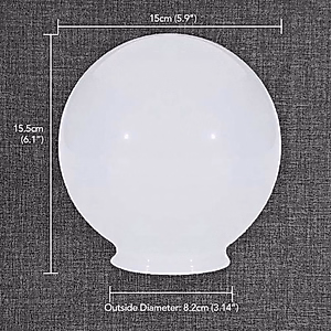Beam Lighting 6-inch White Acrylic Replacement Globe - Cover for Ceiling, Wall Fixtures, Lamp Posts, or Streetlights