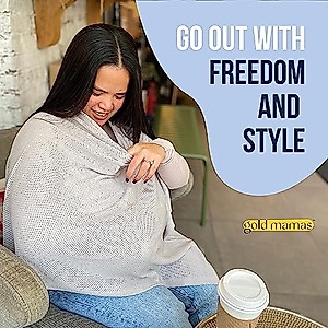 Nursing Cover Up for Breastfeeding - Privacy Nursing Covers - Breathable - Ponchy by Gold Mamas - Newborn Essentials Must Haves - Gray