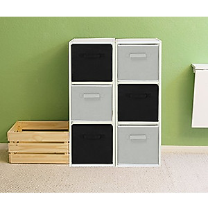 6 Pack - SimpleHouseware Foldable Cube Storage Bin, Black