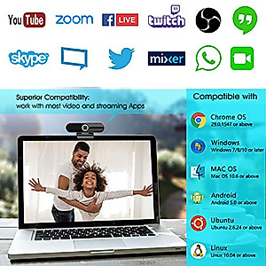XPCAM 4K Webcam, Webcam 8MP HD Computer Camera with Microphone, Pro Streaming Web Camera with Privacy Shutter and Tripod, Desktop Laptop USB Webcams