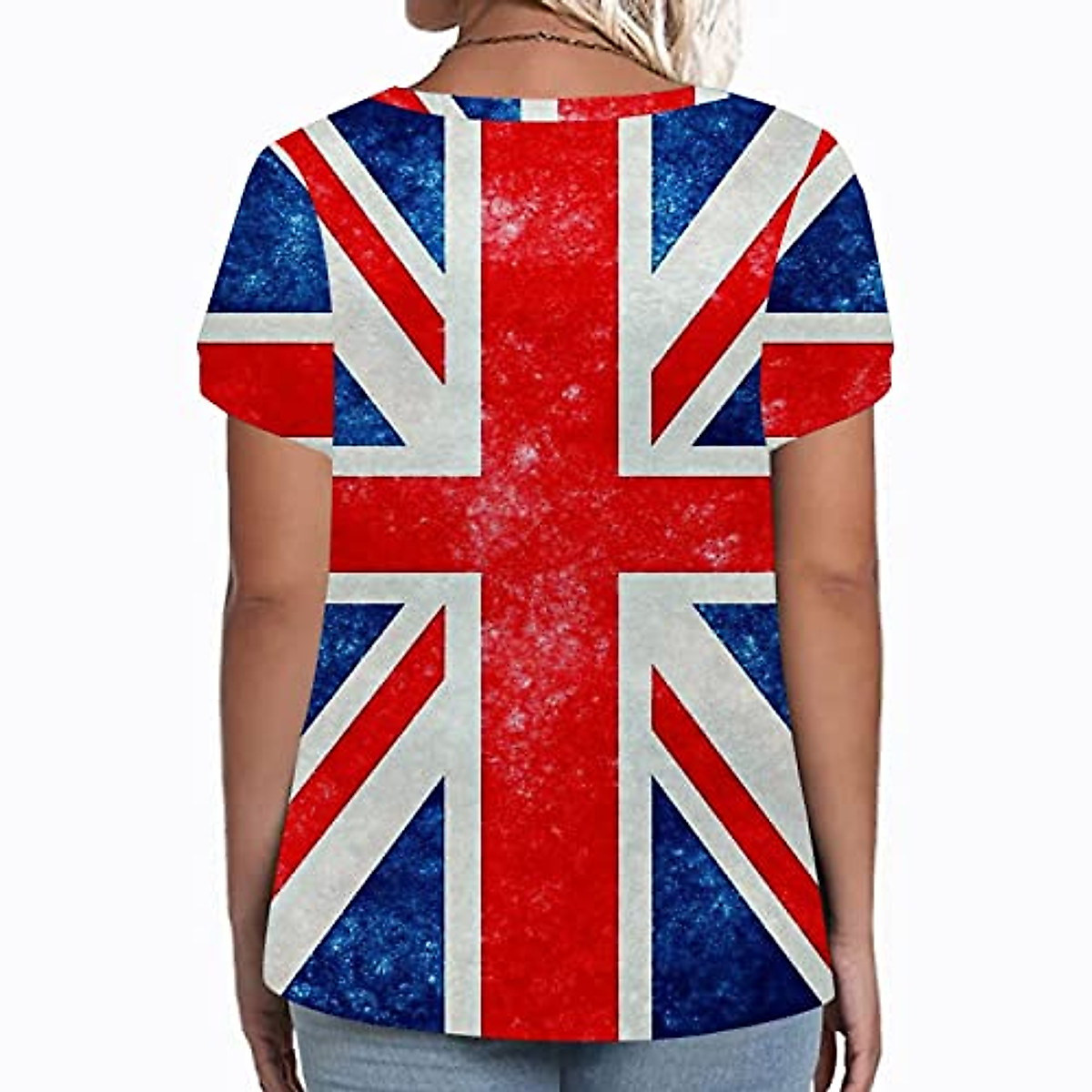Womens Summer Tops 2023 Patriotic T Shirts Lightweight American Flag 4th of July Tops Dressy Casual Loose Tshirts