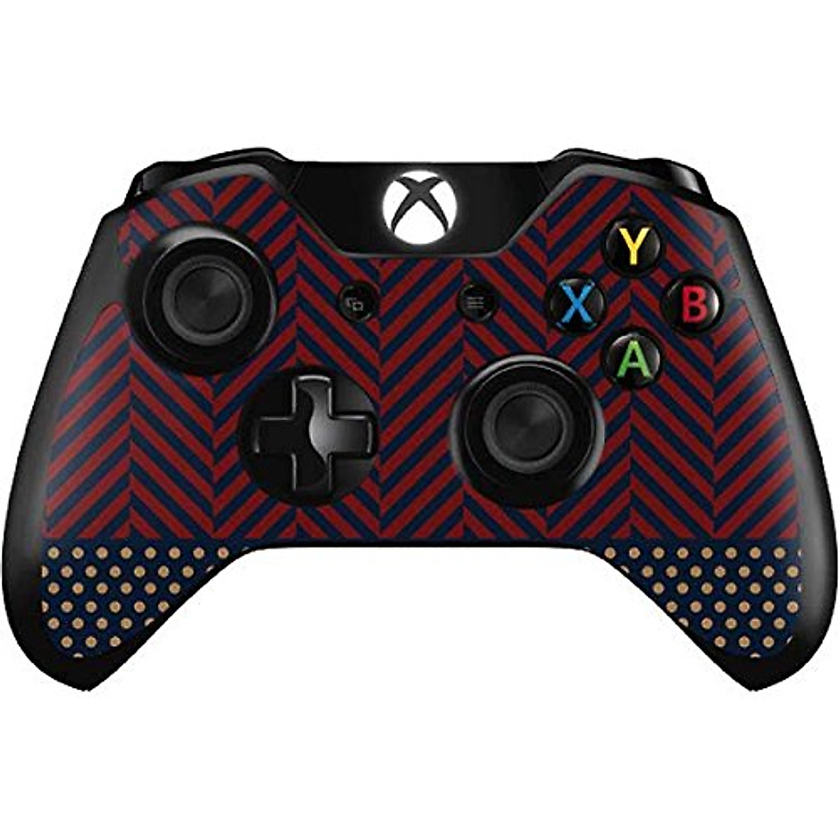 Skinit Decal Gaming Skin Compatible with Xbox One Controller - Originally Designed Blocked Polka Dot Chevron Design
